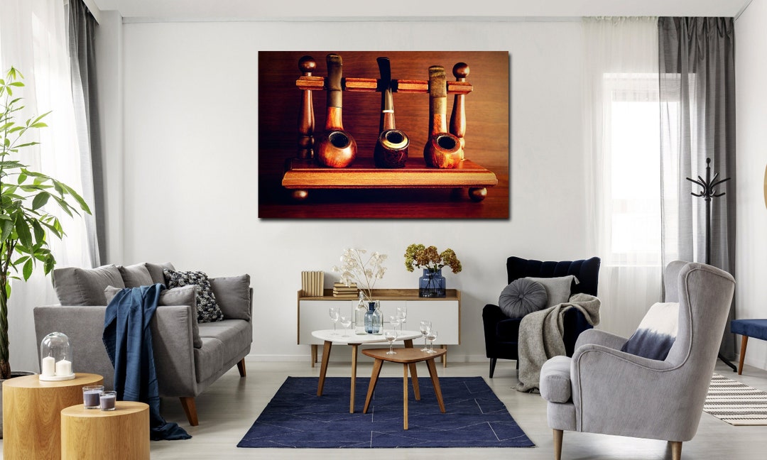 Smoking Pipe Wall Art Canvas Set for Wall Decoration. Vintage Picture ...