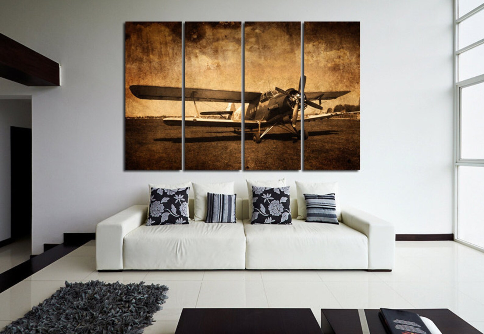 Vintage Airplane Wall Art Canvas Set. Aviation Art. Aircraft Wall Decor ...
