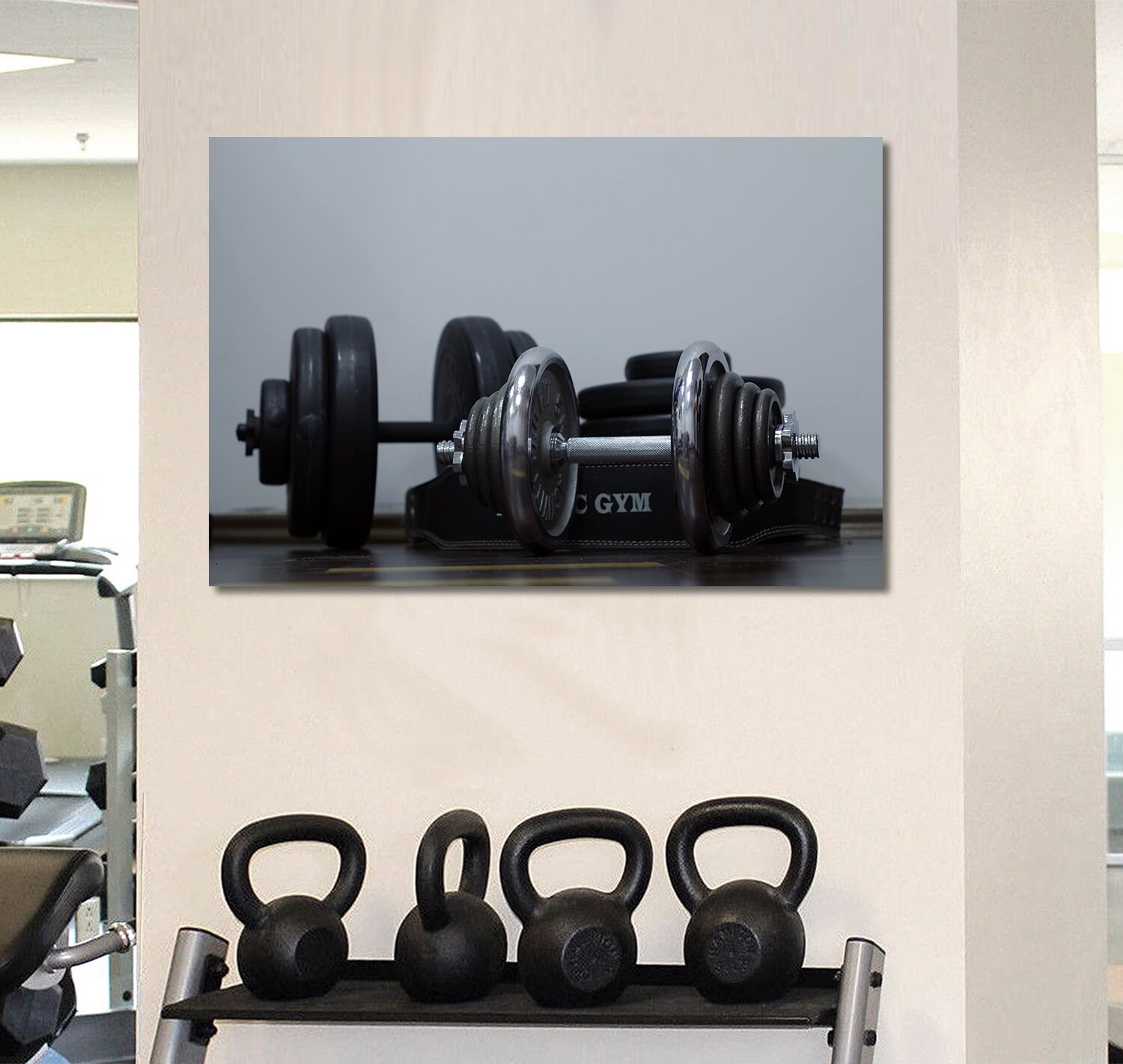 Gym Wall Art Canvas Set. Home Gym Poster. Motivation Wall Decor. Barbell Photo. Workout Art ...