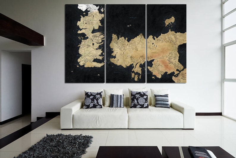 GOT Map Canvas Set for Wall Decor. Living Room Office - Etsy