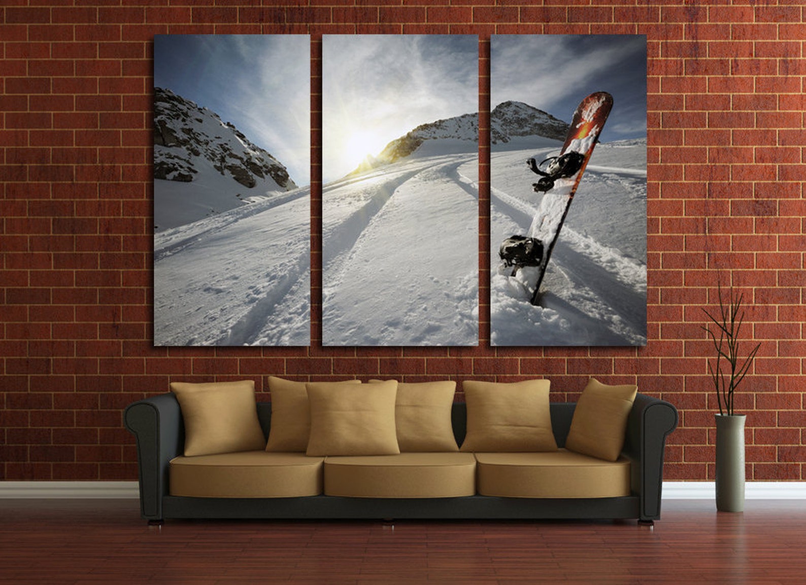 Snowboard Wall Art Canvas Set. Extreme Sport Canvas Set. Mountain Wall ...