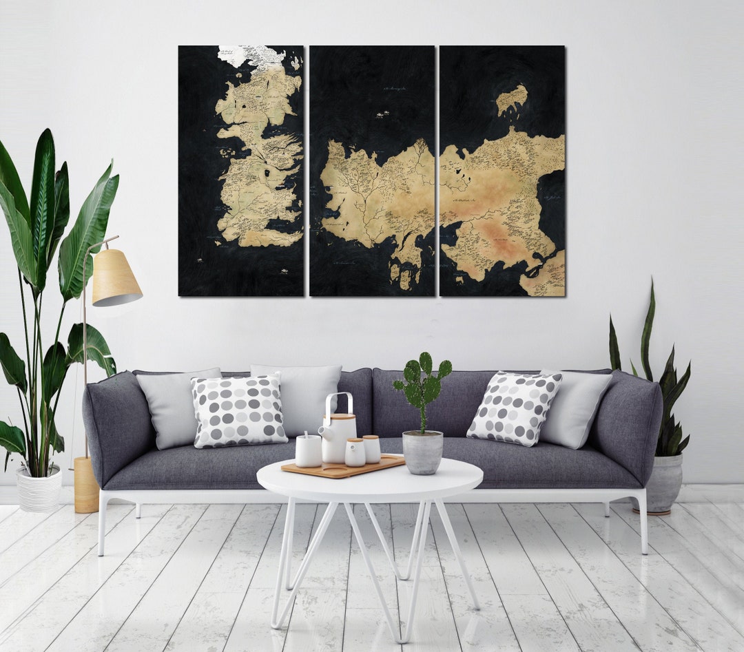 GOT Map Canvas Set for Wall Decor. Living Room, Office Decoration ...