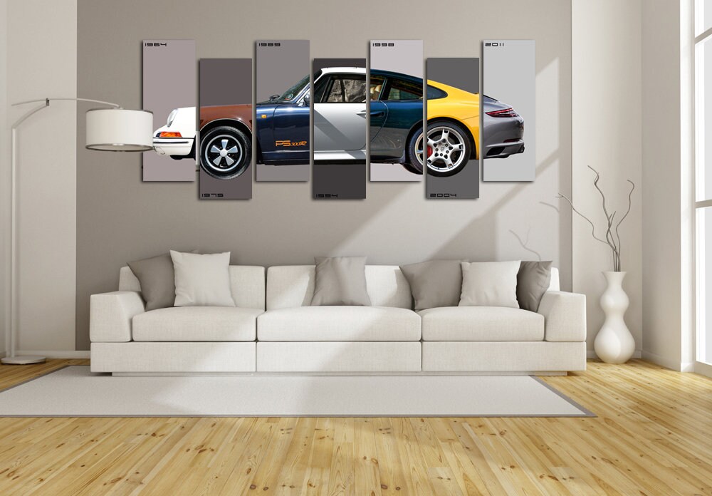 Porsche Wall Art. 911 Canvas Set. Living Room Decor. Porsche Poster ...