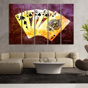 Poker Wall Art Canvas Set, Living Room Decor, Contemporary Artwork ...