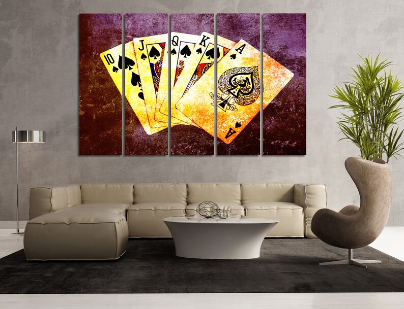 Poker Wall Art Canvas Set, Living Room Decor, Contemporary Artwork ...