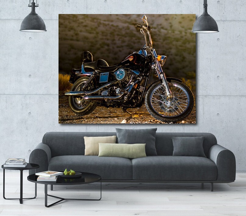 Harley Davidson Wall Art Motorbike Wall Art Chopper Wall Art Etsy