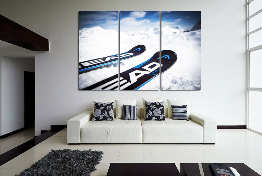 Ski Wall Art Canvas Set Winter Sport Poster for Wall Decoration Ski Art ...
