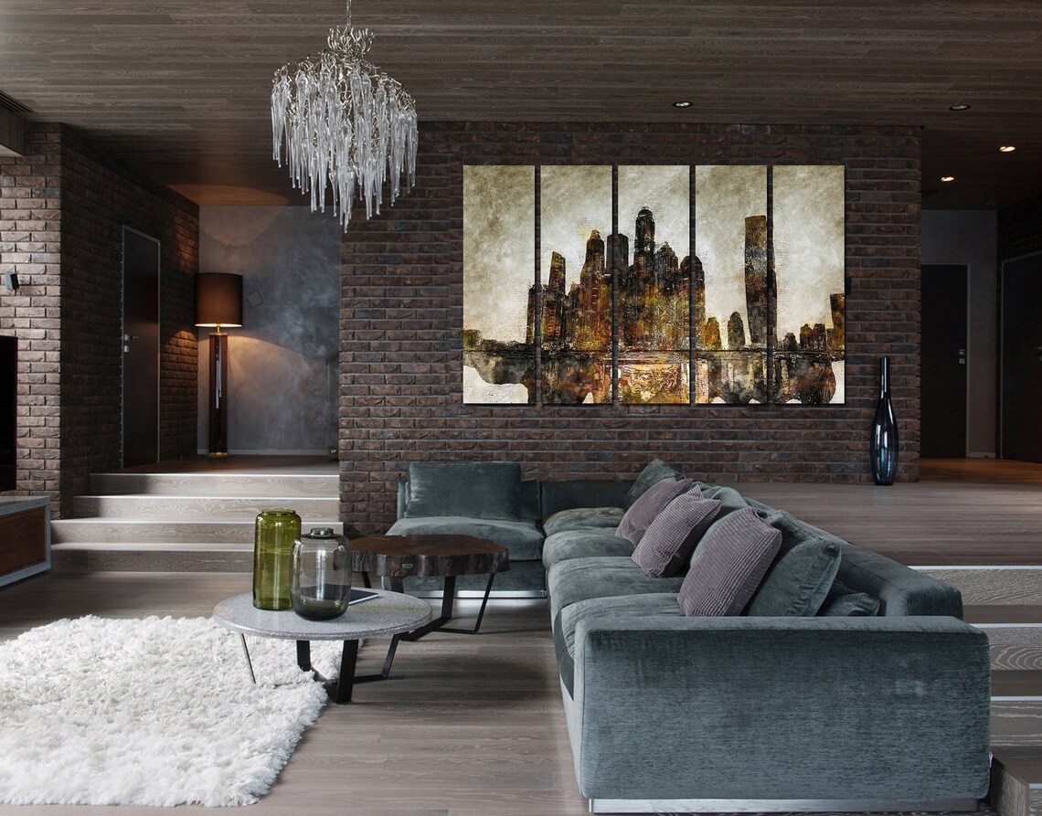 Dubai wall art Contemporary abstract wall decor Watercolor | Etsy