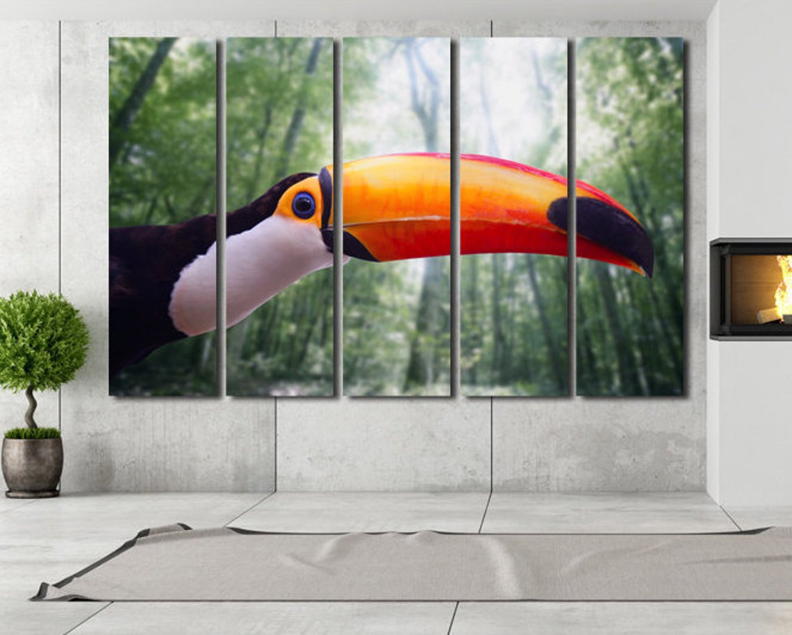 Toucan Wall Art Canvas Set for Wall Decoration - Colorful Print on ...