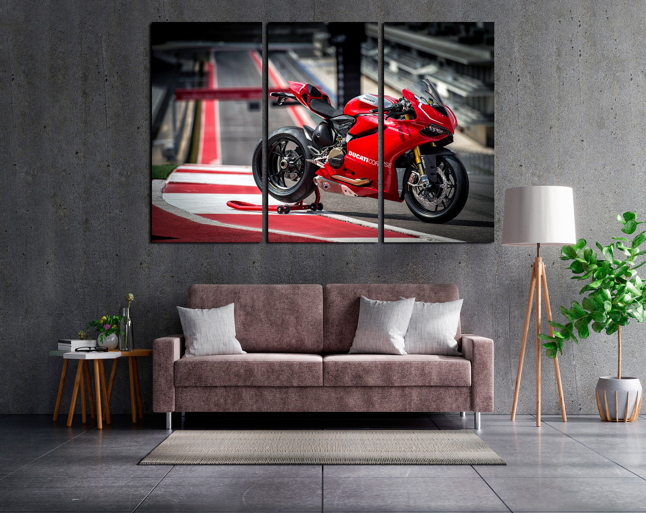 Red Ducati R020 Performance Wall Art Canvas Set Ducati R 020 Art Prints ...