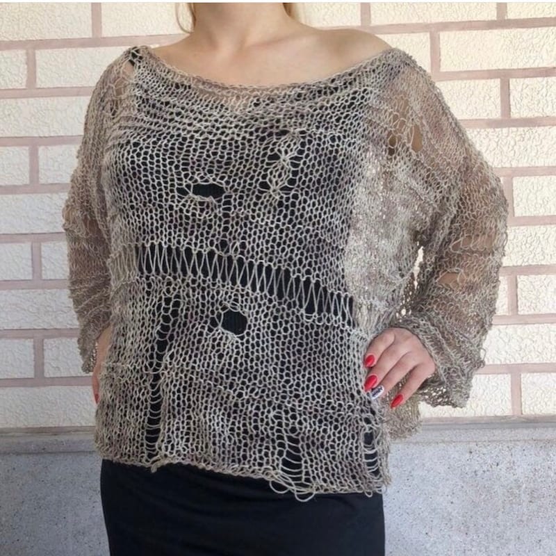Distressed Sweater - Etsy