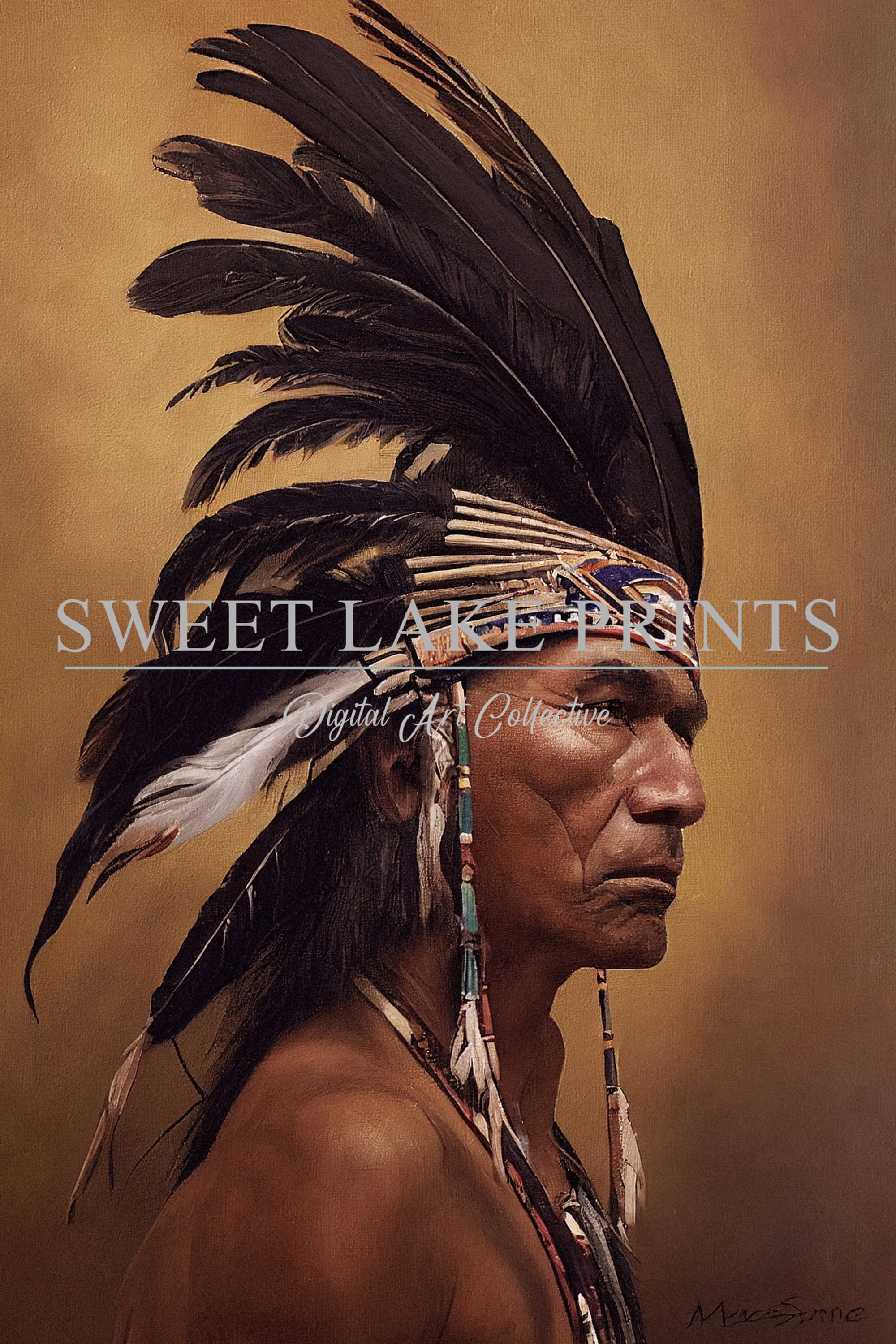 Native American Portrait Painting / American Indian Chief / - Etsy