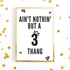 Aint Nothin but a Three Thang Birthday Party Signs Instant Download ...