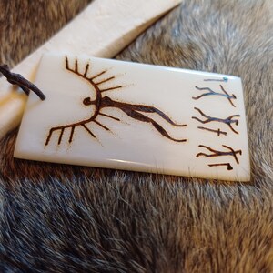 Freyja Chooing the Slain, Bone Pyrography Amulet Talisman Necklace ...
