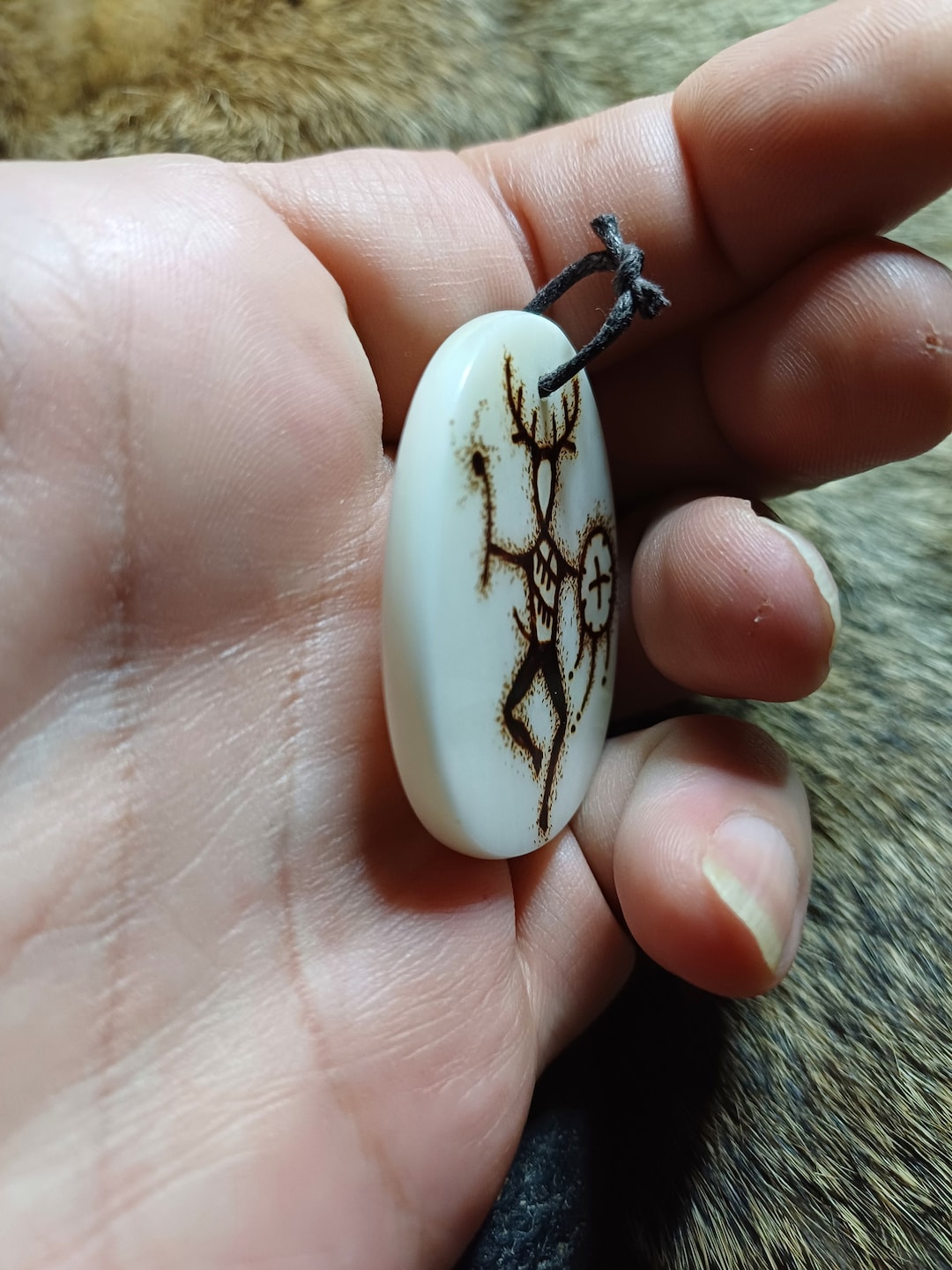 Horned God Amulet, Bone Pyrography,pagan Heathen Celtic Talisman Nature ...