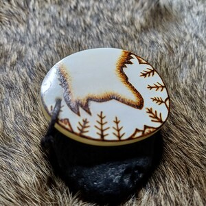 Wolf Spirit Amulet, Bone Pyrography, Primitive Stone Age Cave Painting ...