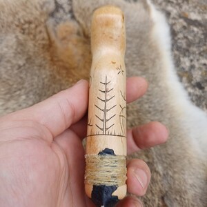 Bone and Birch Athame, Pine Glue Deer Sinew Handcarved Engraved Ritual ...