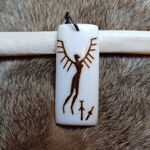 Freyja Petroglyph Amulet, Cattle Bone Pyrography, Freya Norse Viking ...