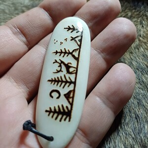Forest Amulet, Bone Pyrography, Stone Bronze Age Cave Rock Art ...