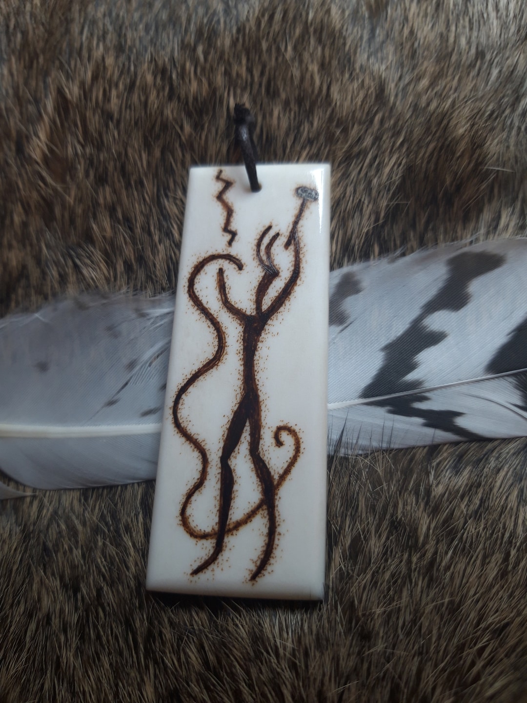 Thor and Midgard Serpent, Cattle Bone Pyrography, Bronze Age Rock Art ...