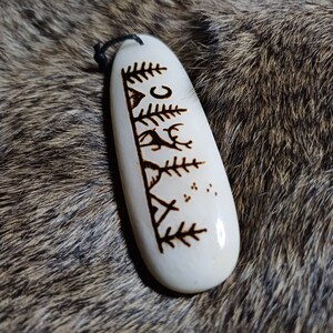 Forest Amulet, Bone Pyrography, Stone Bronze Age Cave Rock Art ...