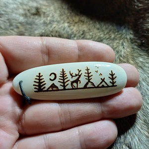 Forest Amulet, Bone Pyrography, Stone Bronze Age Cave Rock Art ...