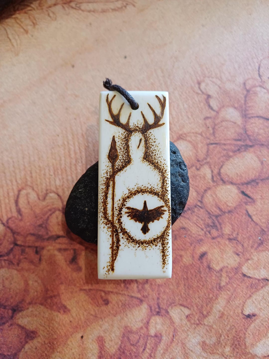 Ancient Odin Amulet, Bone Pyrography, Primitive Pagan Heathen ...