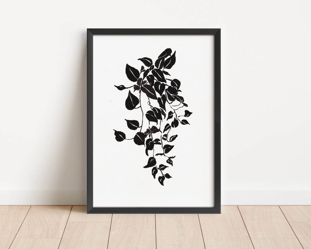 Original Pothos Plant Painting, Houseplant Art , Pothos Leaves Artwork ...