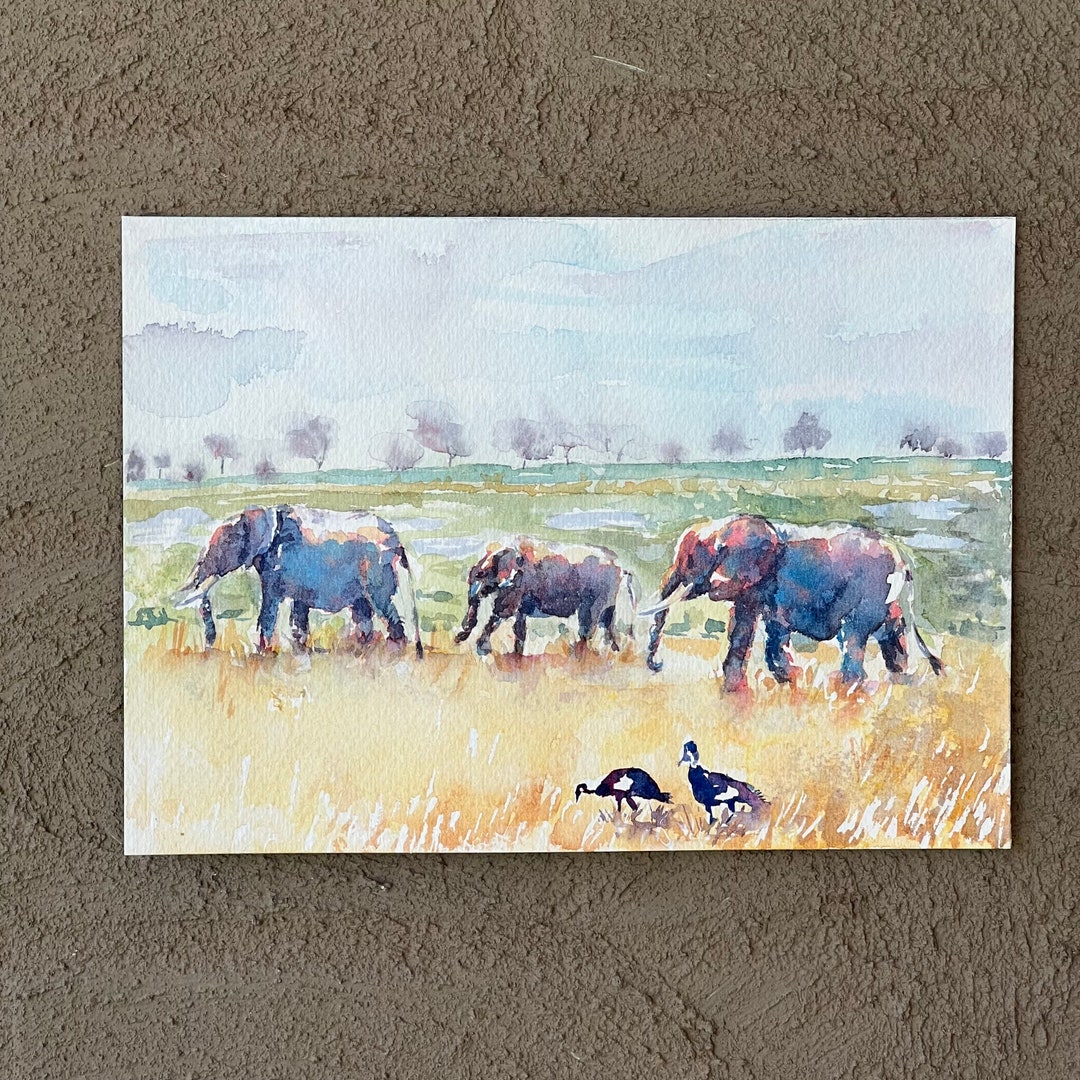 Watercolor African Animals Watercolor African Landscape - Etsy
