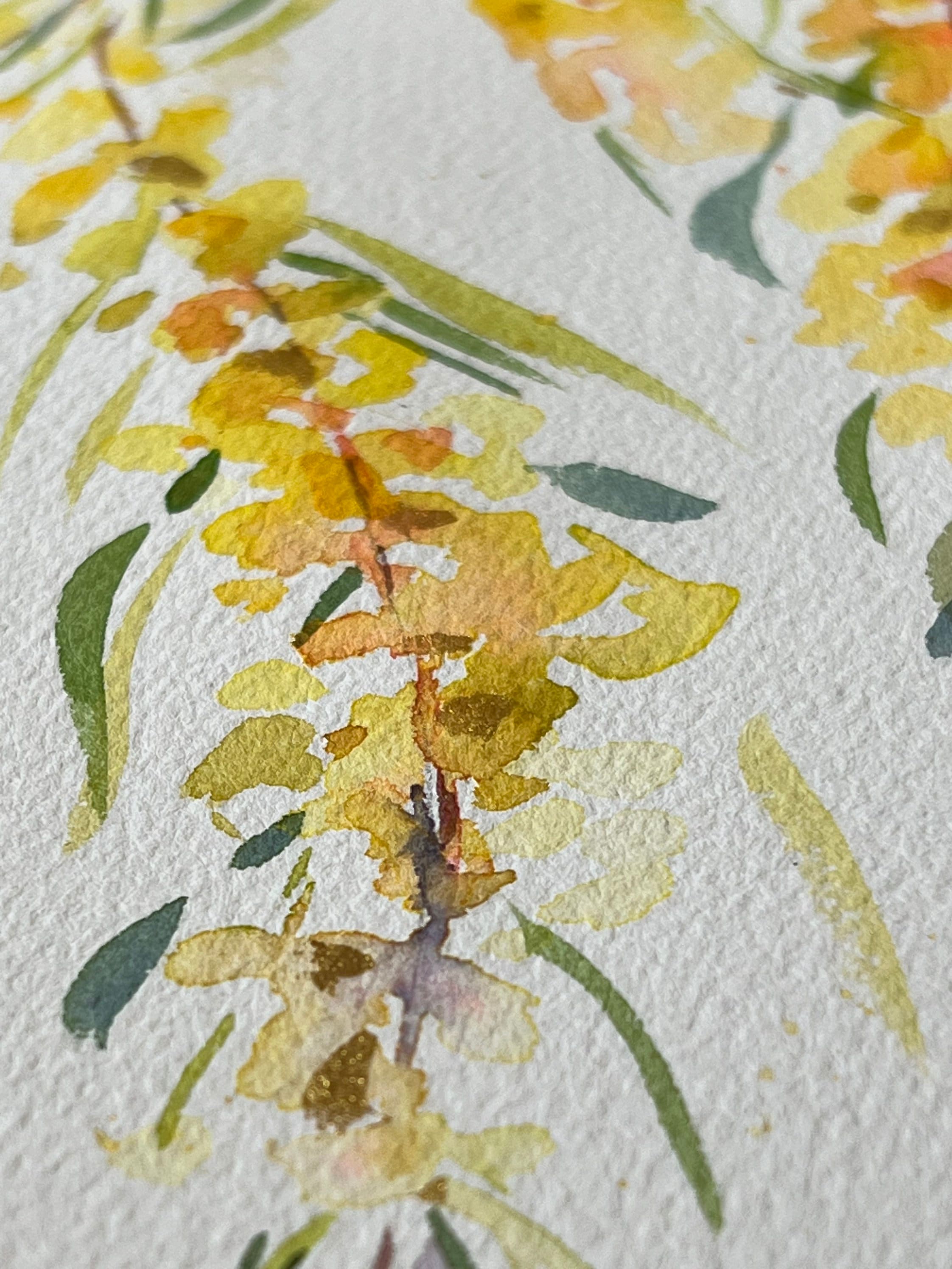 Original Watercolor Wattles Painting Golden Wattle Artwork - Etsy Australia