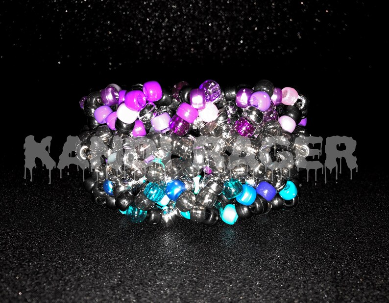 Galaxy 3D Epic Kandi Cuff 2 Beaded Layers Pony Beaded | Etsy