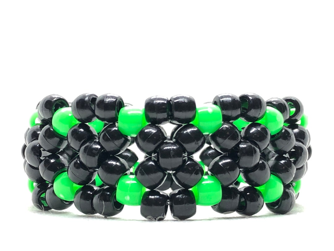 Alien Ooze Kandi Cuff Neon Green Black - Etsy
