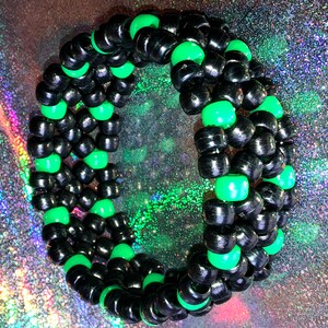 Alien Ooze Kandi Cuff Neon Green Black - Etsy