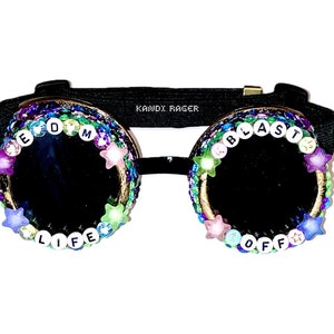 Rhinestone Rave Kandi Goggles EDC, EDM Festival Accessory, Bling ...