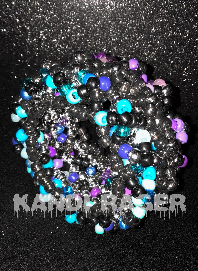 Galaxy 3D Epic Kandi Cuff 2 Beaded Layers Pony Beaded | Etsy