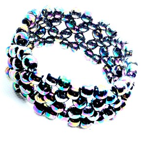 Alien Fuel Kandi Cuff - Oil Slick, Metallic Black - Pony Beaded - Etsy