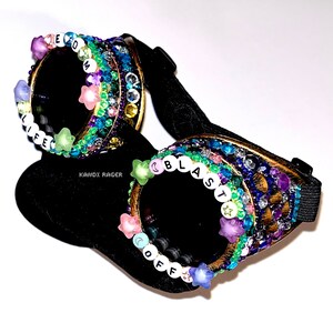 Rhinestone Rave Kandi Goggles EDC, EDM Festival Accessory, Bling ...