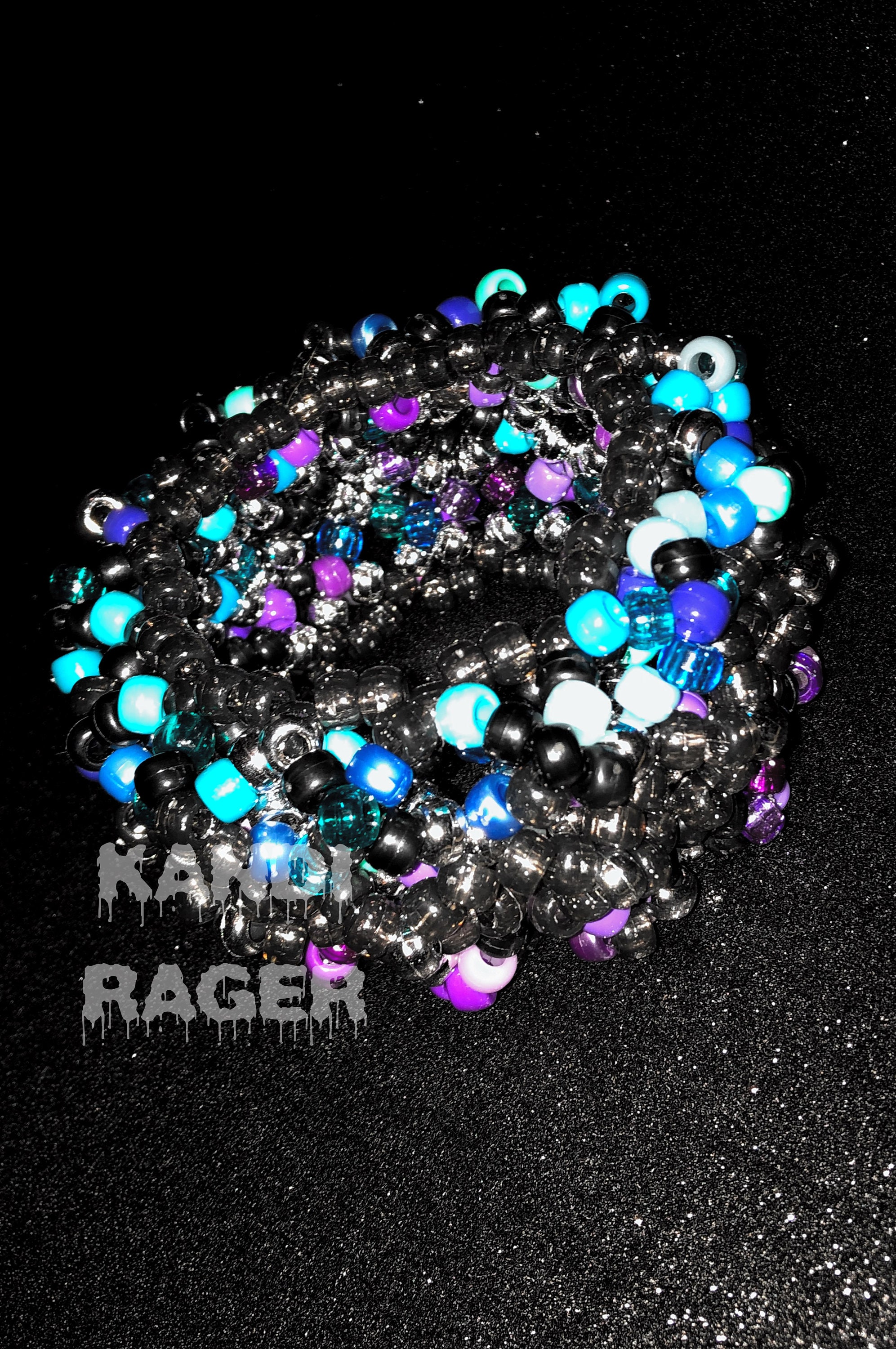 Galaxy 3D Epic Kandi Cuff 2 Beaded Layers Pony Beaded | Etsy