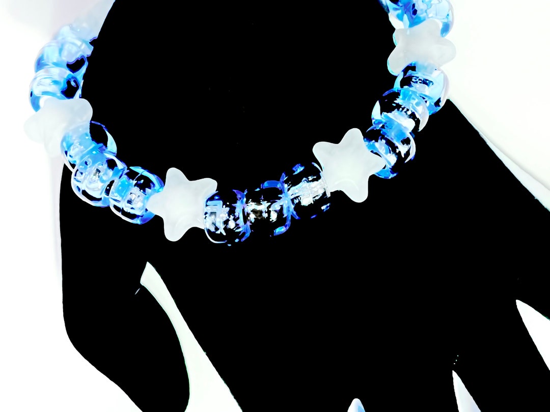 Frosty Stars Kandi Bracelet Rave Kandi Cutesy Blue EDM Festival ...