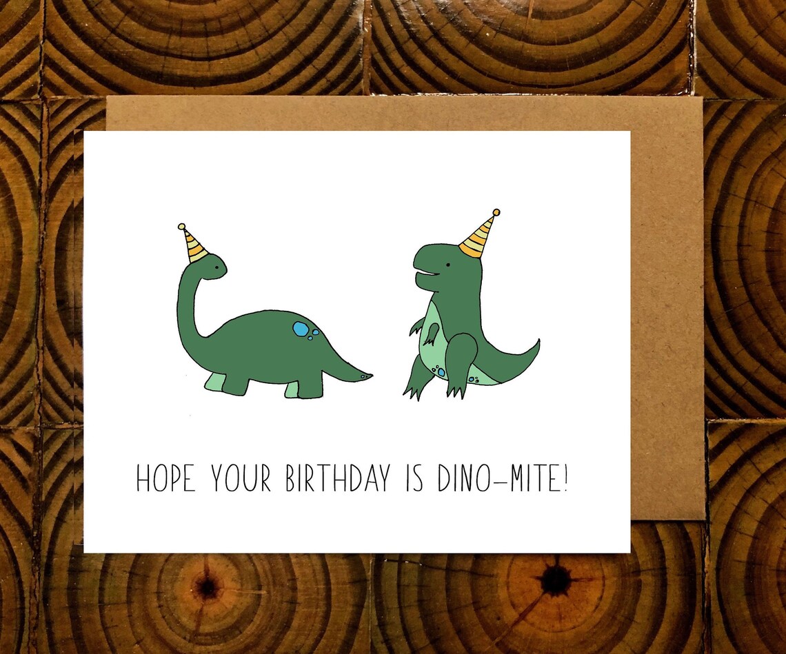 Dinosaur Birthday Card | Etsy