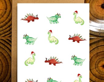 Funny Dinosaur Christmas Card - Etsy