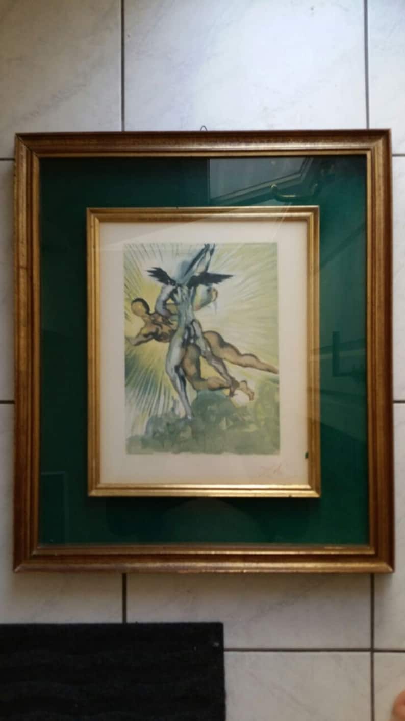 Salvador Dalì Originally Signed Print of the Fallen Gods From the ...