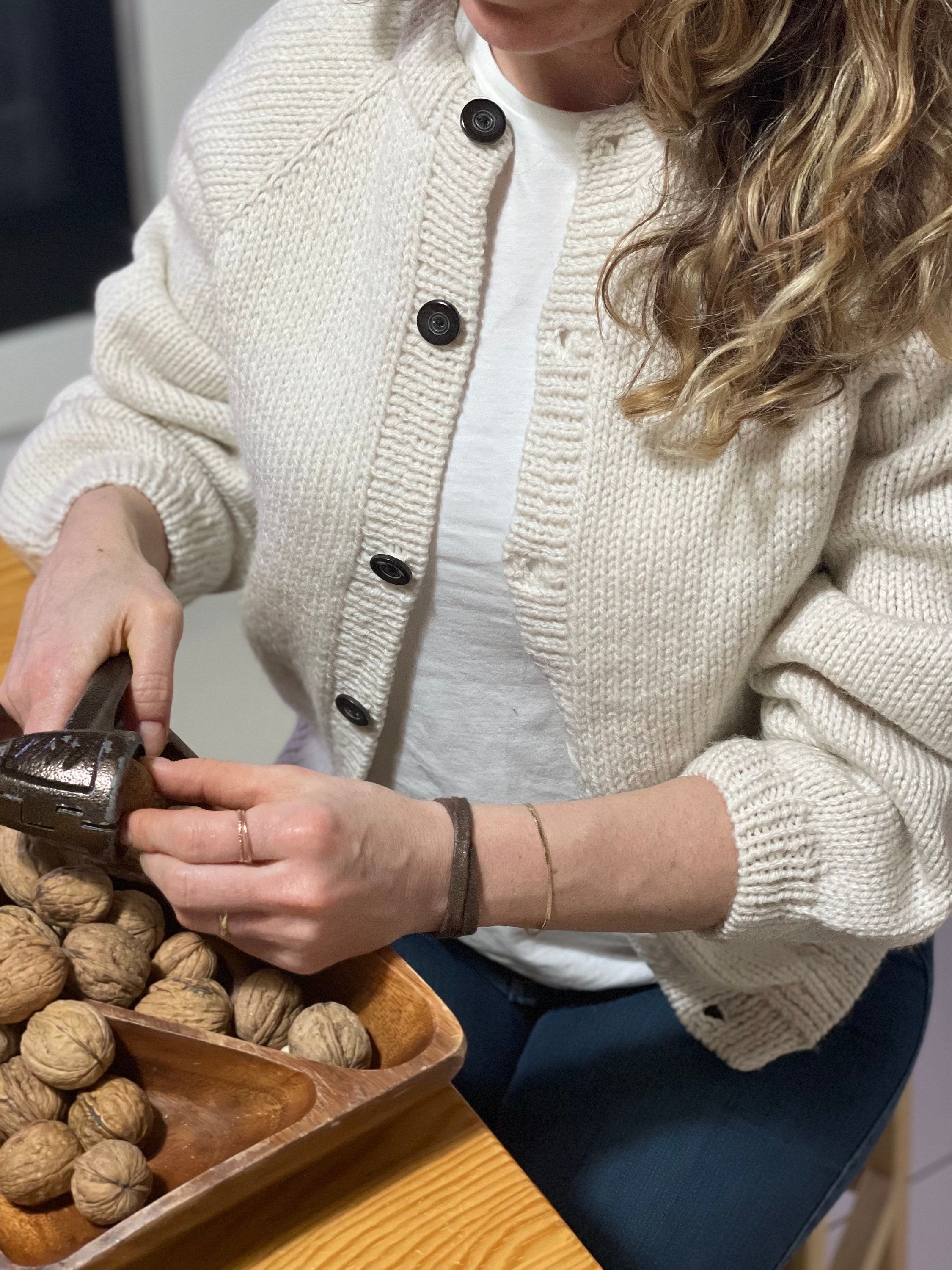 Handmade Beige Raglan Sleeve Bicycle Collar 6-button Sweater READY TO ...