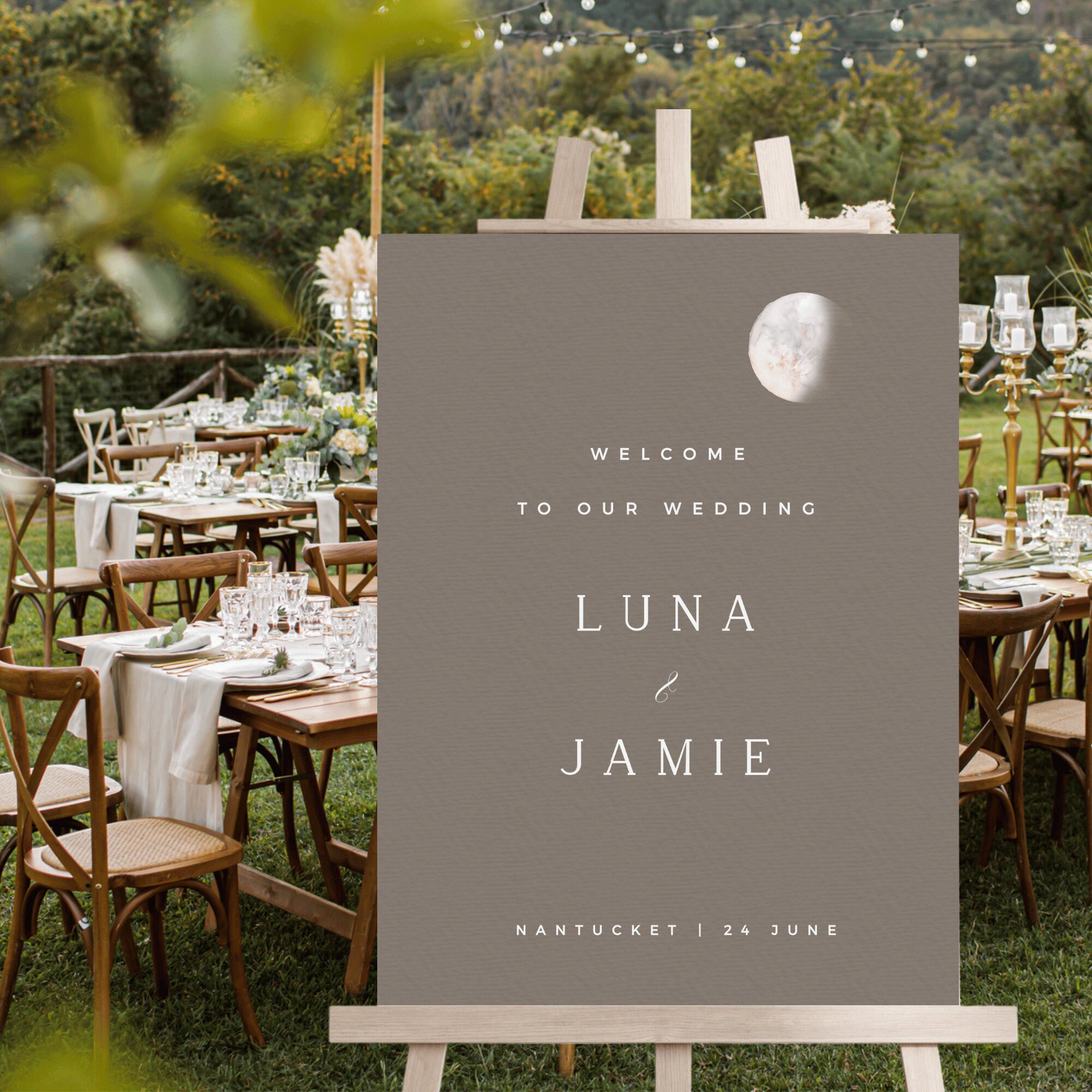Wedding Welcome Sign, Editable Template Download, Celestial Wedding ...