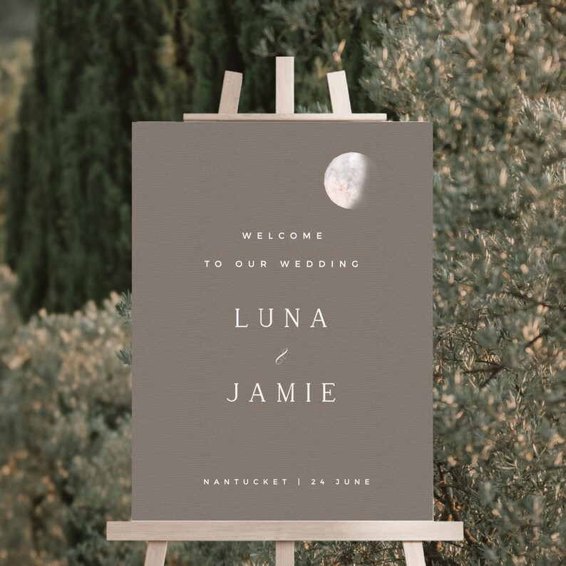 Wedding Welcome Sign, Editable Template Download, Celestial Wedding ...