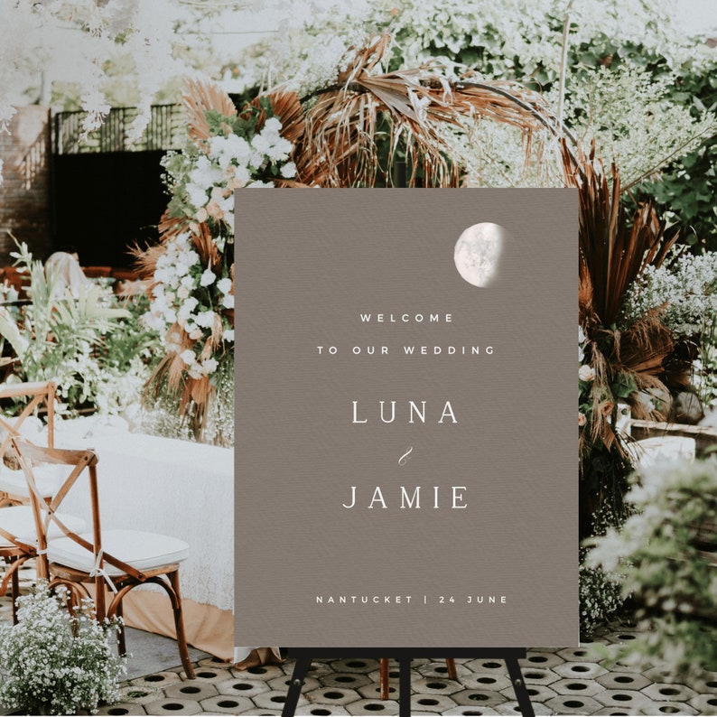 Wedding Welcome Sign, Editable Template Download, Celestial Wedding ...
