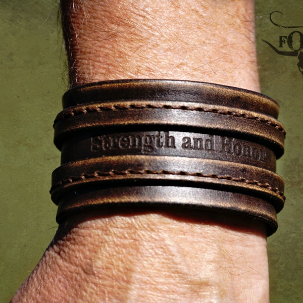 Leather Cuff Bracelet - Etsy