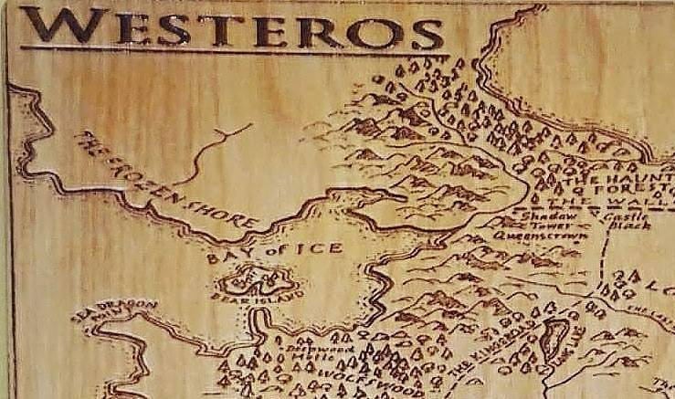 Mapa grabado Mapa de Poniente Mapa de Juego de Tronos. | Etsy México