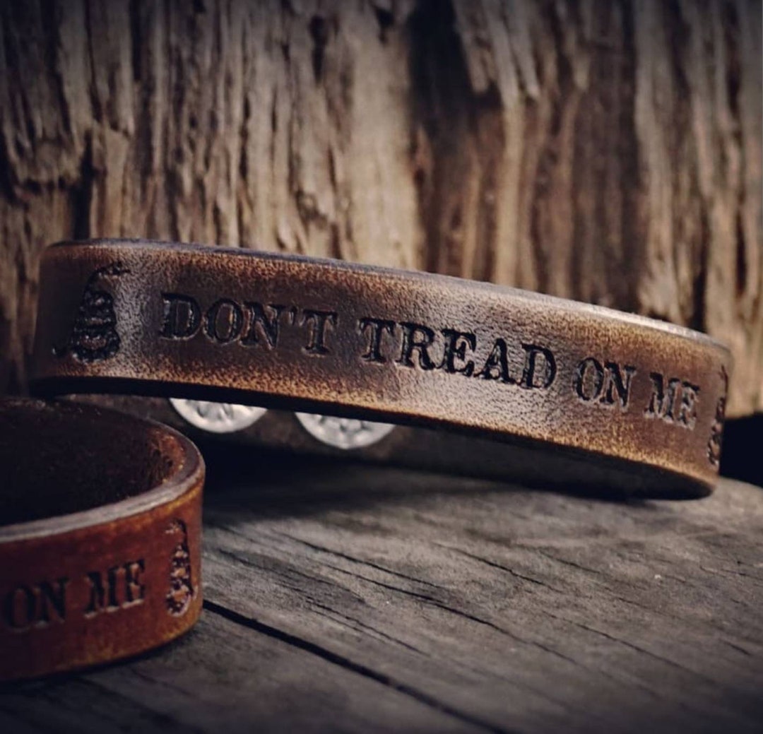Don't Tread on Me Bracelet, Second Amendment Bracelet, Leather Bracelet ...