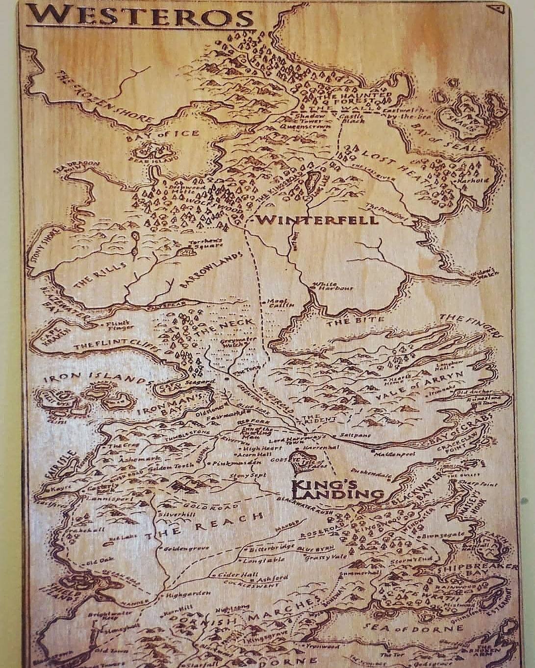 Mapa grabado Mapa de Poniente Mapa de Juego de Tronos. | Etsy México